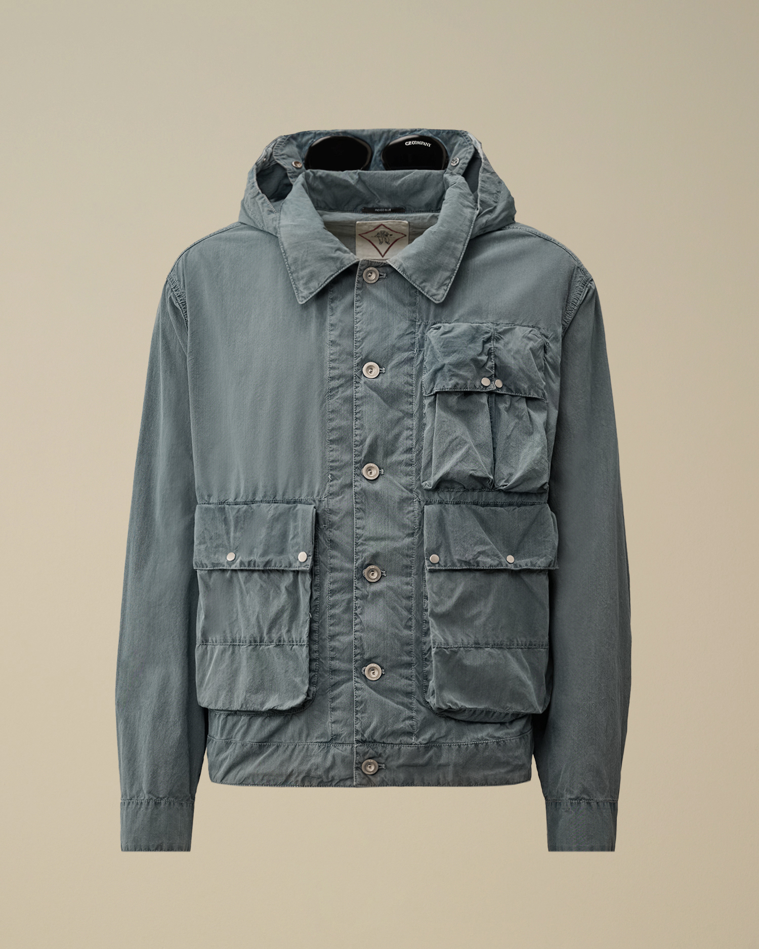 White 50 Fili Indigo Bleached Goggle Jacket | CPC KR Online Store